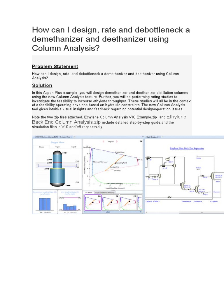 How Can I Design, Rate and Debottleneck A Demethanizer and Deethanizer ...