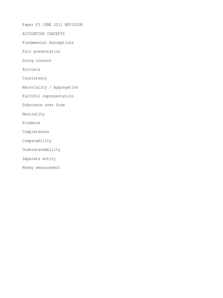 ACCA F3 Revision Notes | PDF | Dividend | Balance Sheet