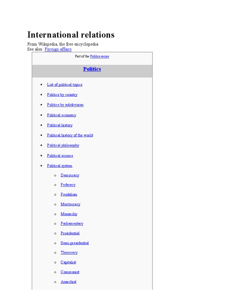 International Relations | PDF | International Relations | Polarity ...