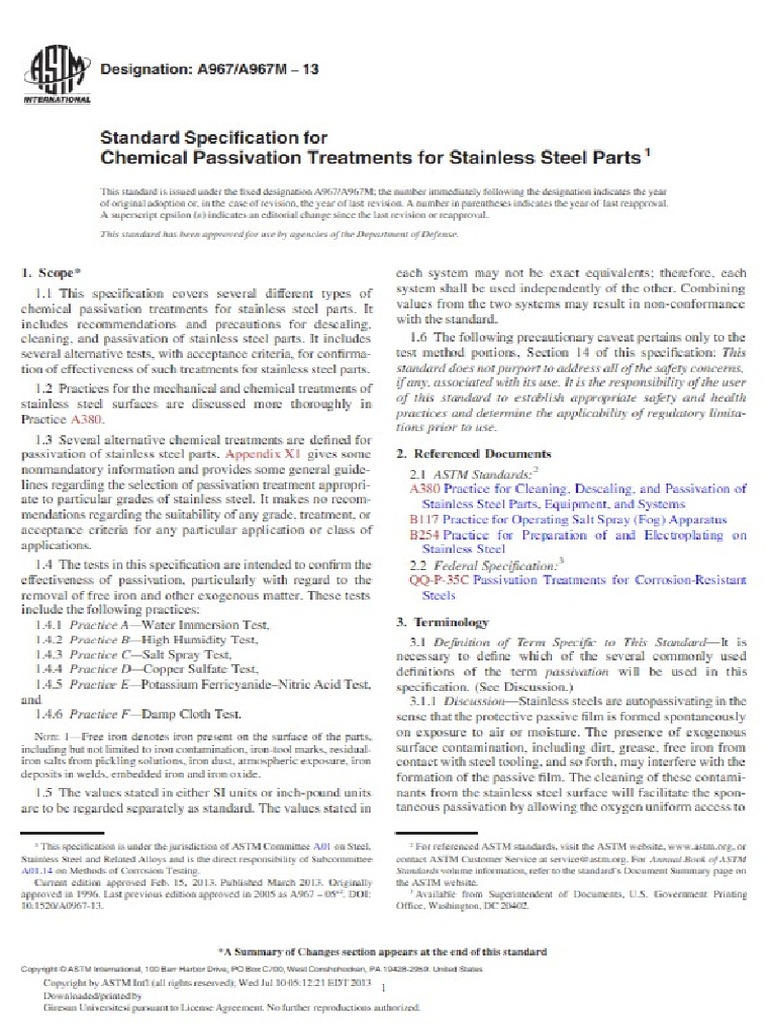 Astm A967 | PDF