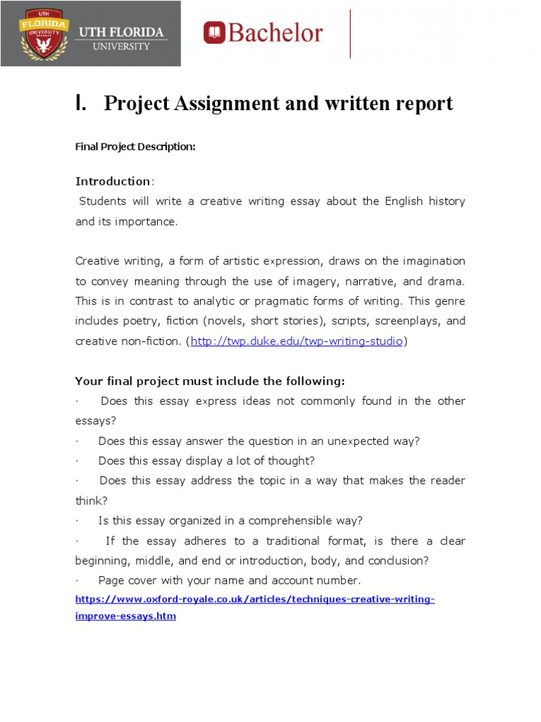 I. Project Assignment and Written Report | PDF