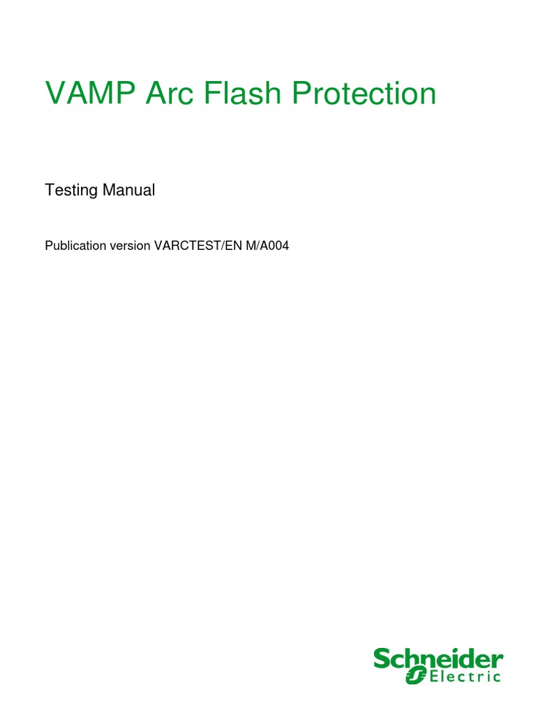 VAMP Arc Flash Protection: Testing Manual | PDF | Flashlight | Transformer