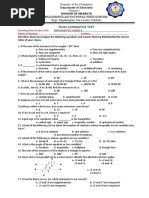 MATH 10 Test With Answer Key | PDF | Circle | Angle