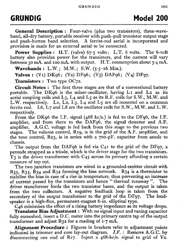 Grundig 200 Schematic | PDF