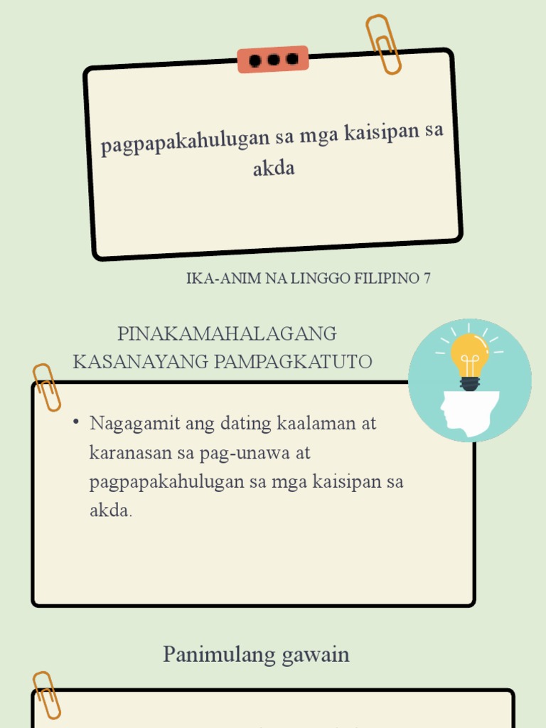 Pagpapakahulugan Sa Mga Kaisipan Sa Akda | PDF