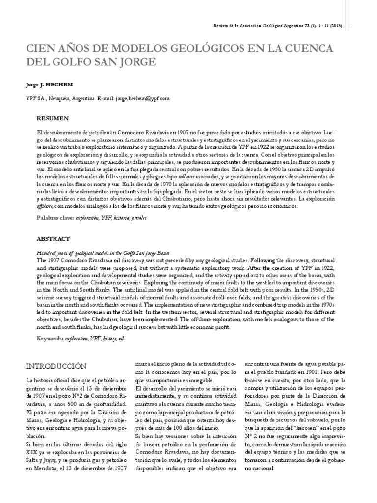 Hechem - Modelos Geologicos CGSJ | PDF | Petróleo | Ciencias de la Tierra
