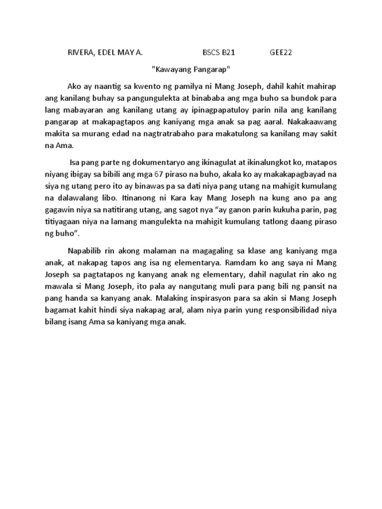 Kawayang Pangarap | PDF