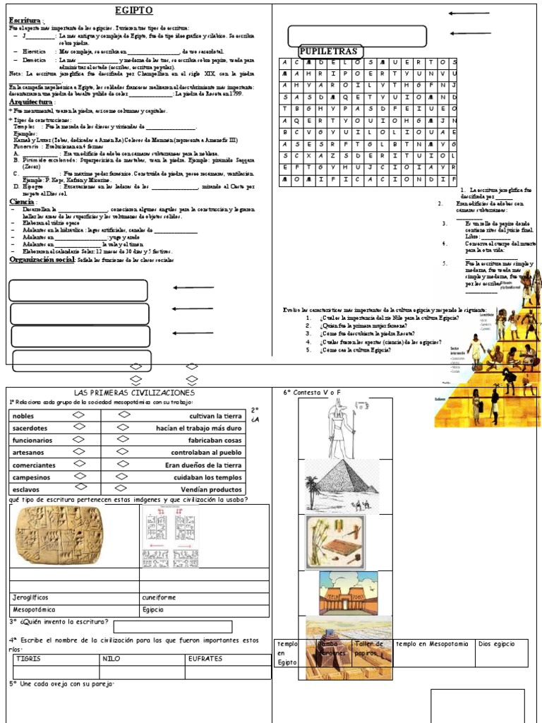 Esquema de Egipto y Mesopotamia | PDF | Antiguo Egipto | Mesopotamia