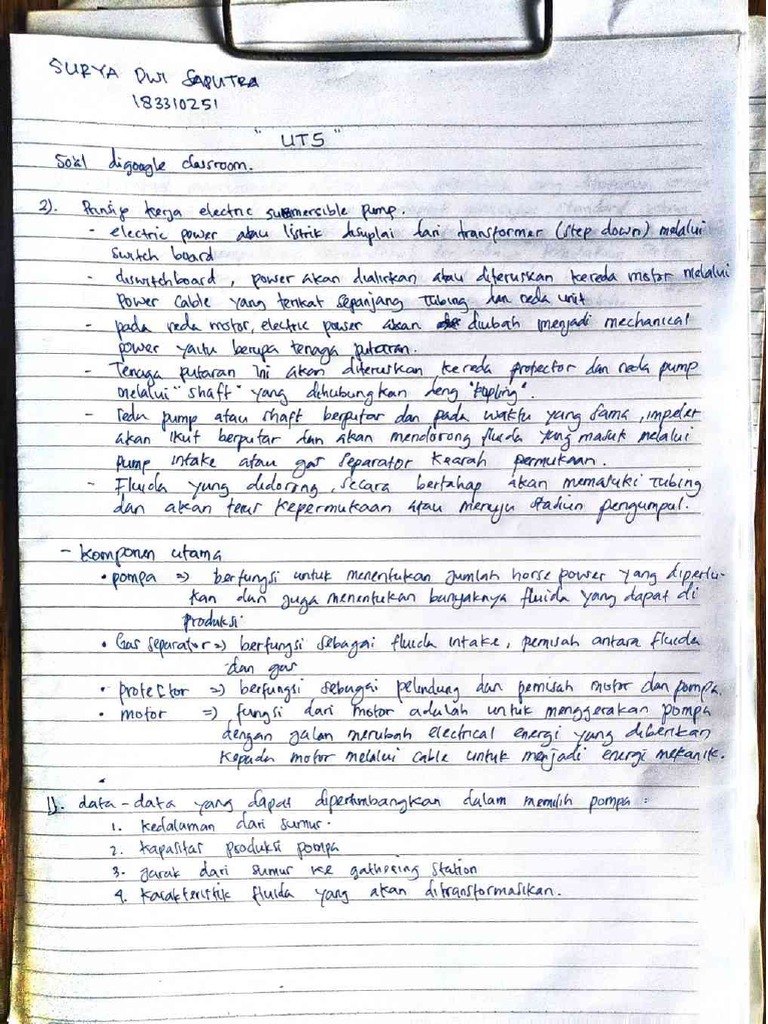 Jawaban UTS Pompa Dan Kompresor | PDF
