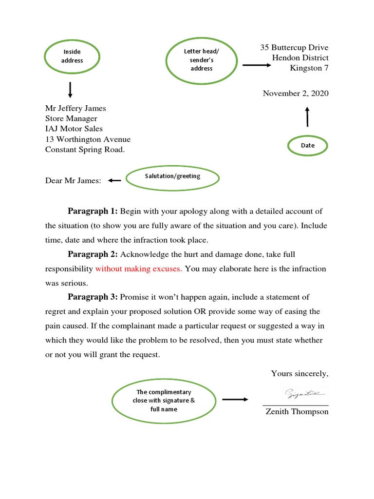 Apology Letter Outline PDF | PDF