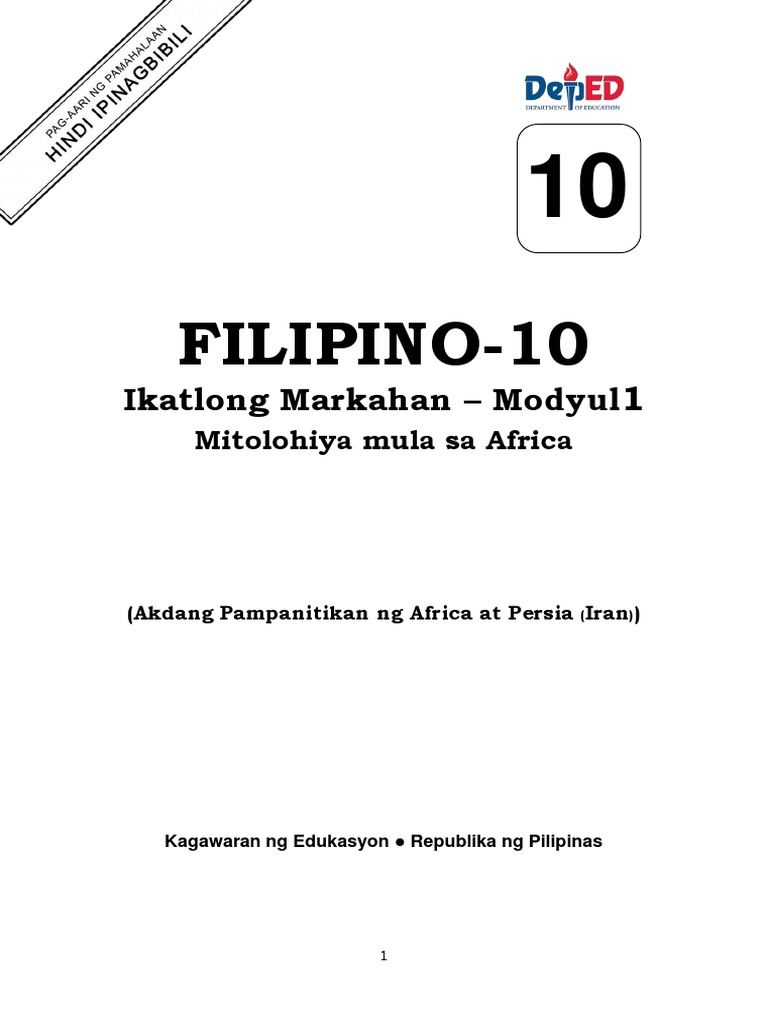 Filipino10 Q3 Modyul-1 | PDF