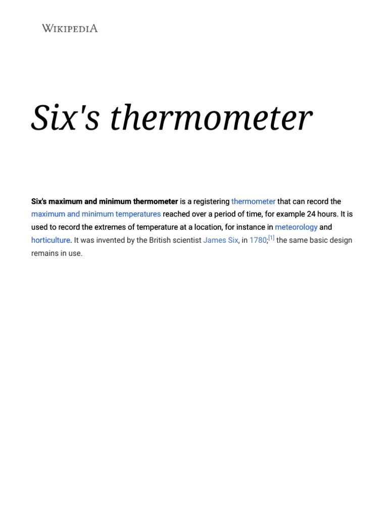 Six's Thermometer - Wikipedia 5 | PDF