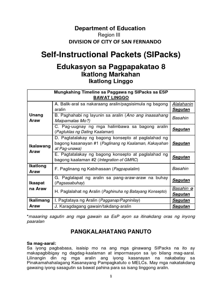 Esp 8 - Q3 Week 4 6 | PDF