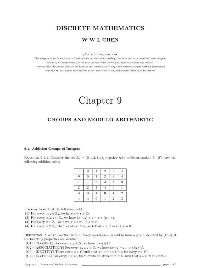 Discrete Mathematics: Wwlchen | PDF | Integer | Multiplication