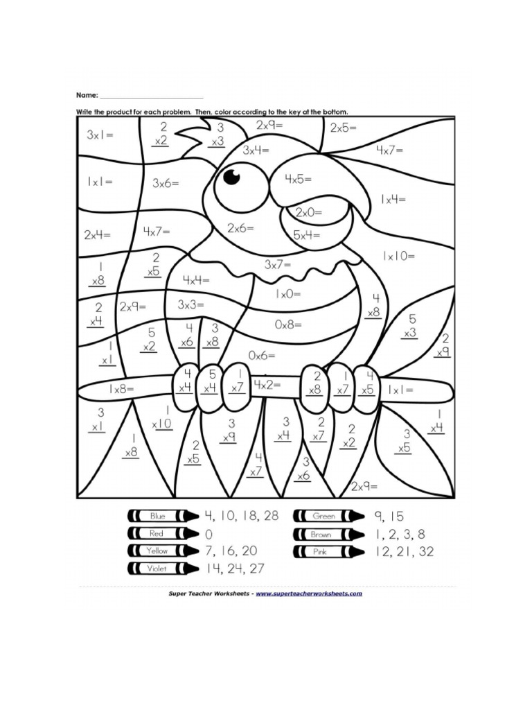 Multiplication Coloring | PDF