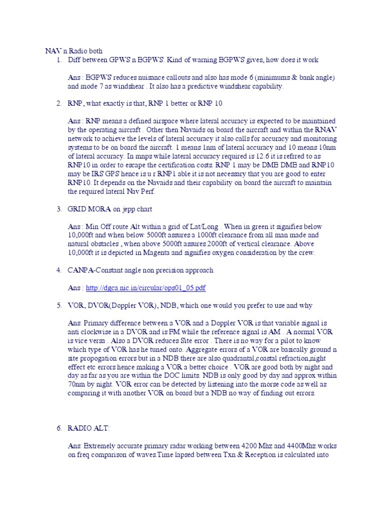 NAV N Radio ATPL Viva With Answers | PDF | Global Positioning System ...
