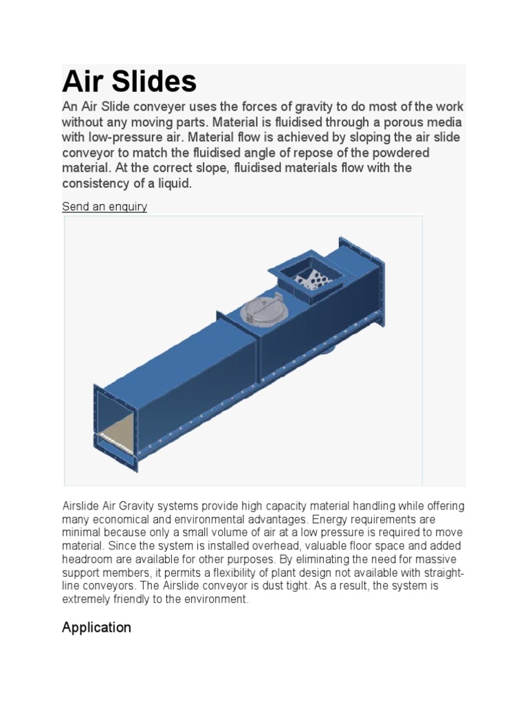 Air Slide Conveyor: Efficient Material Handling | PDF | Technology ...