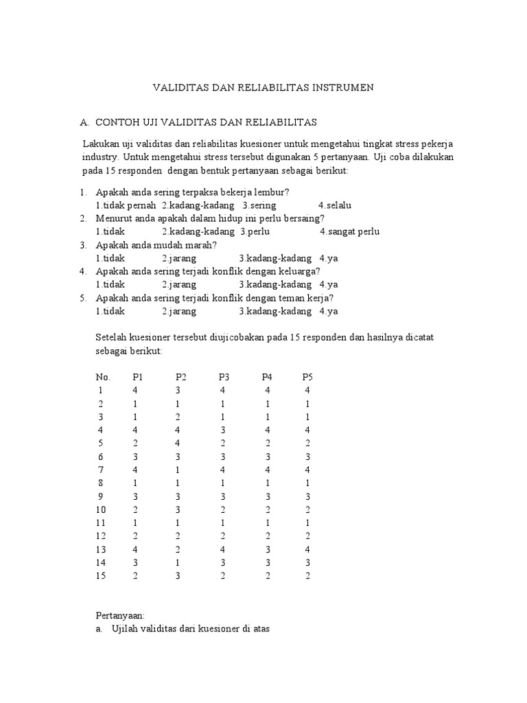 Validitas Dan Reliabilitas Instrumen | PDF