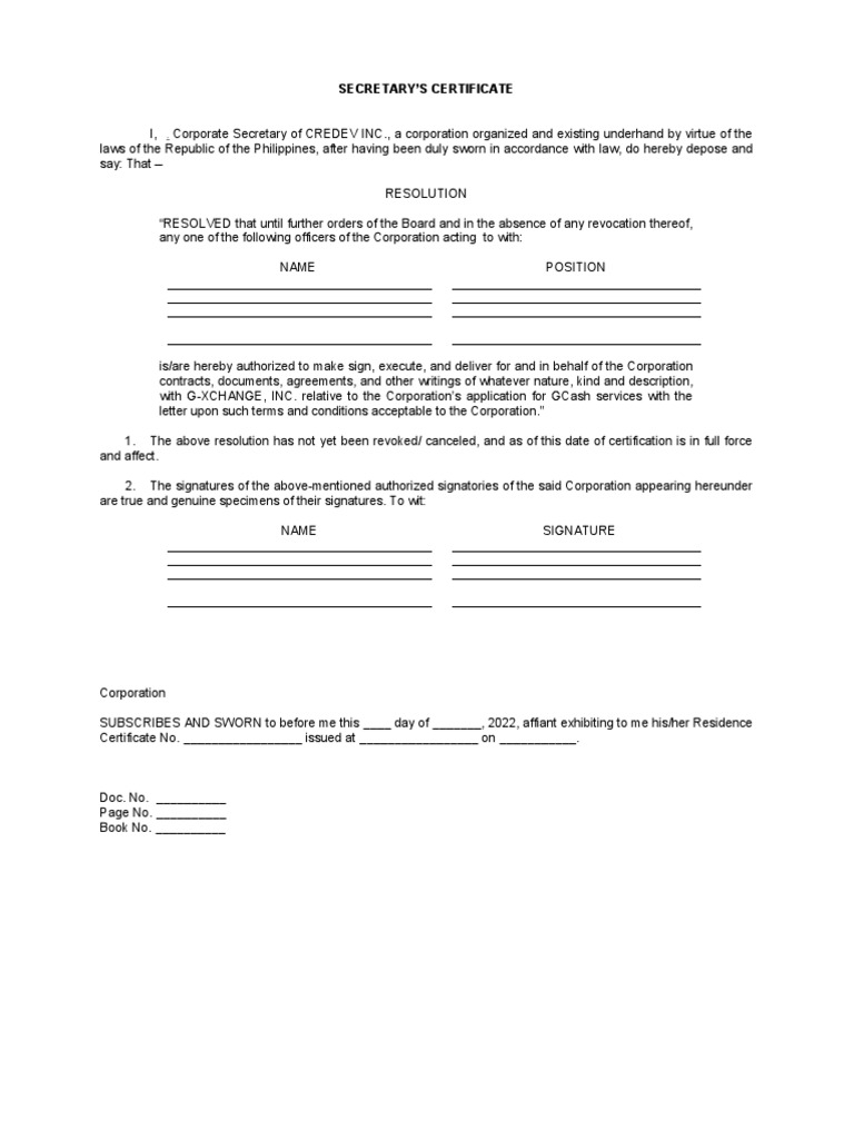 GCash - Sec Cert | PDF