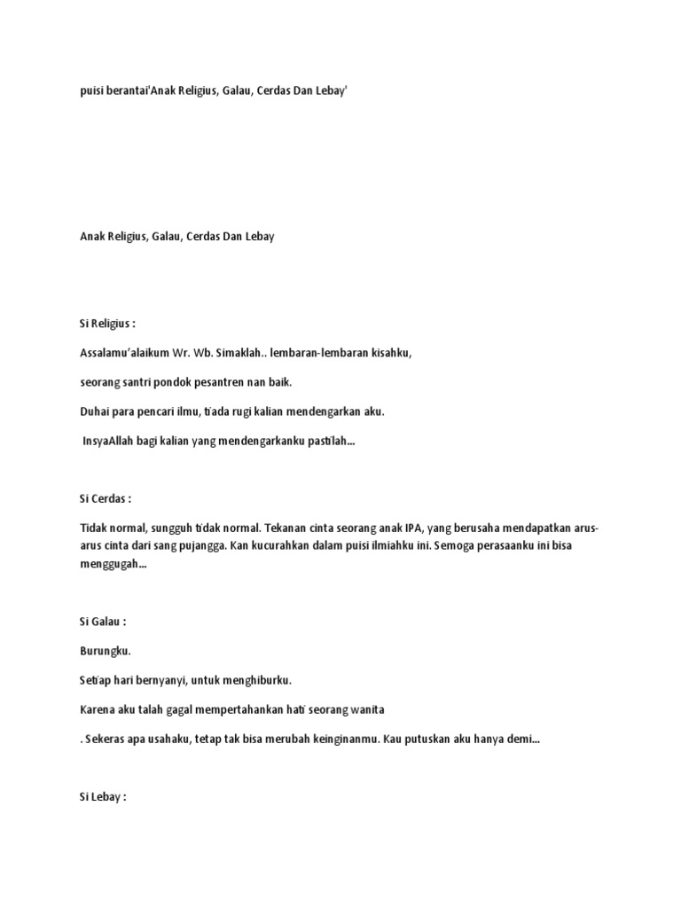 Puisi Berantai' | PDF