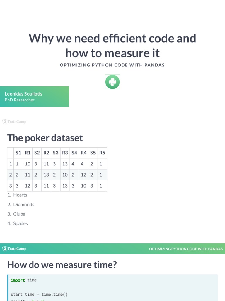 Optimizing Python Code With Pandas - Chapter1 | PDF