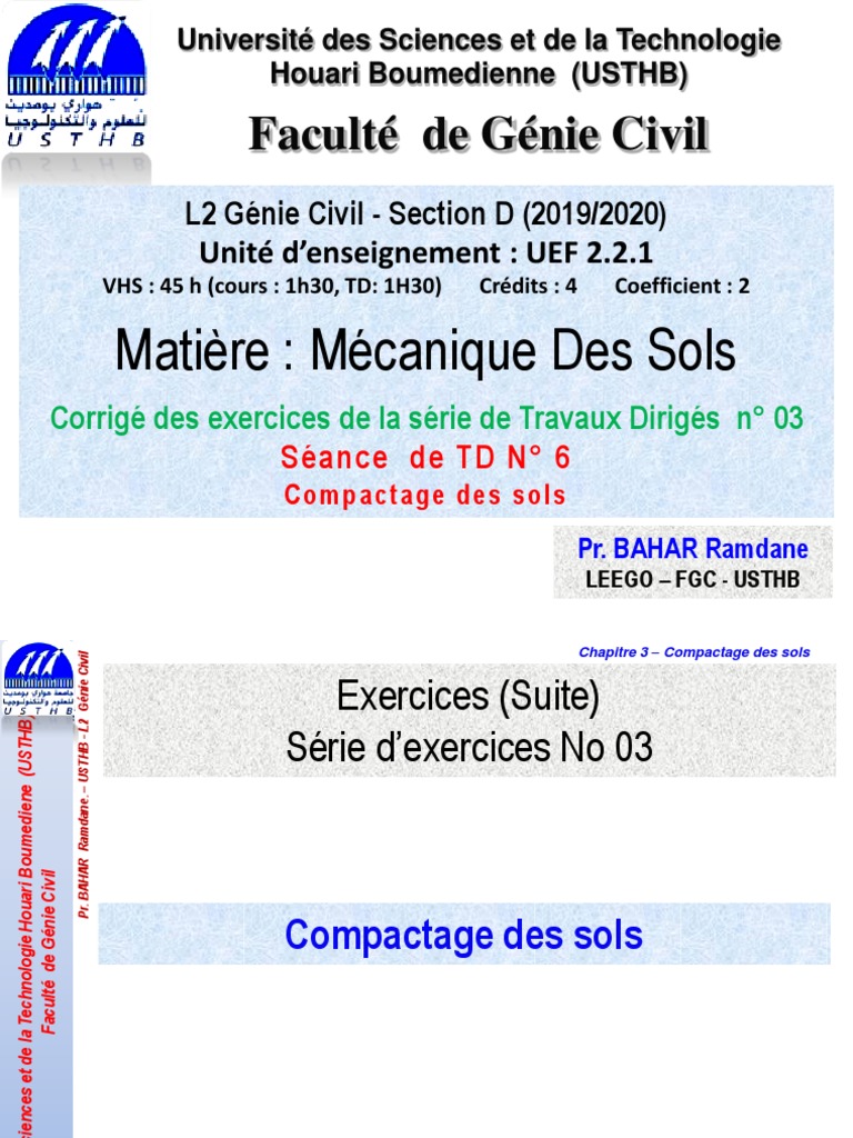 TD 06 - Compactage Des Sols | PDF | Sol (pédologie) | Génie géotechnique