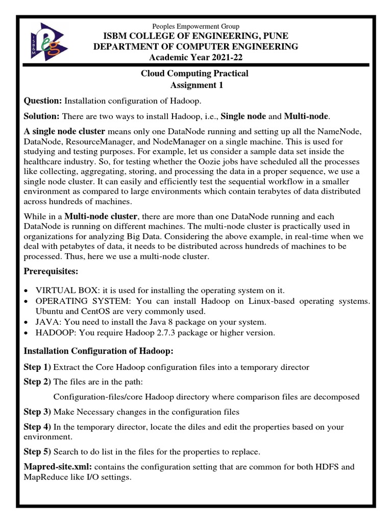 Assignment 1 Vaibhav Srivastava 64 | PDF | Cloud Computing | Apache Hadoop