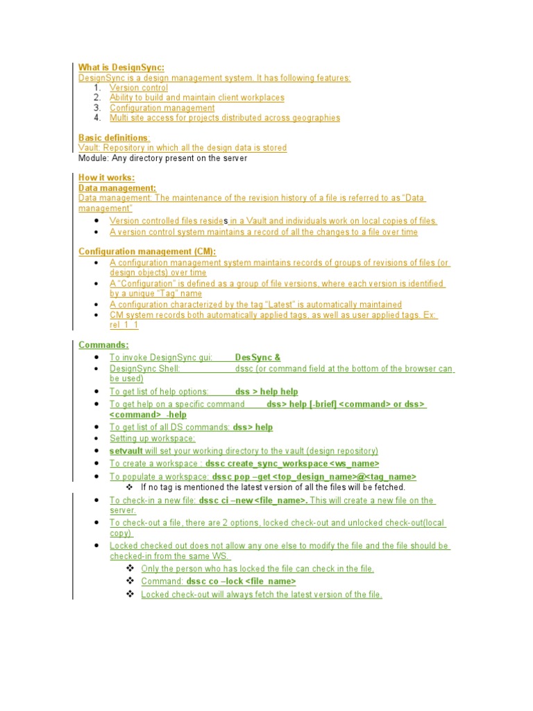 Design Sync Overview | PDF | Version Control | Computer File