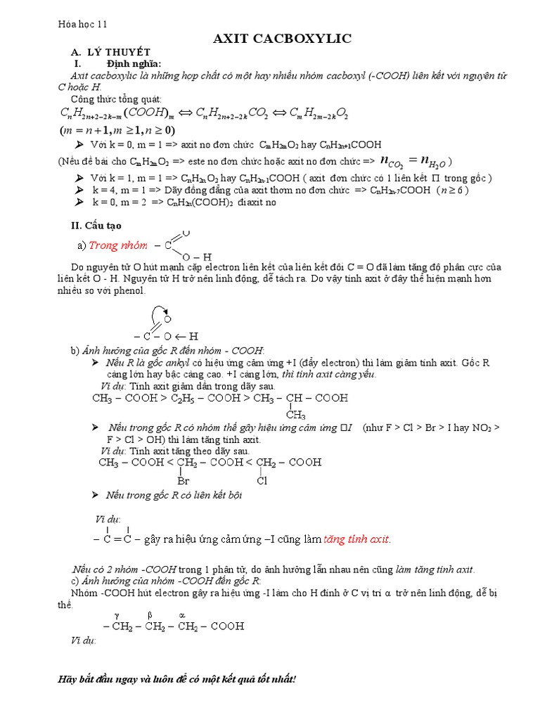 Chuyên Đề Axit Cacboxylic | PDF
