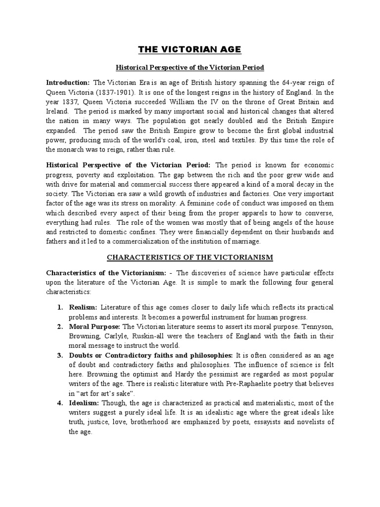 Write-Up On Victorian Age | PDF | Pre Raphaelite Brotherhood ...