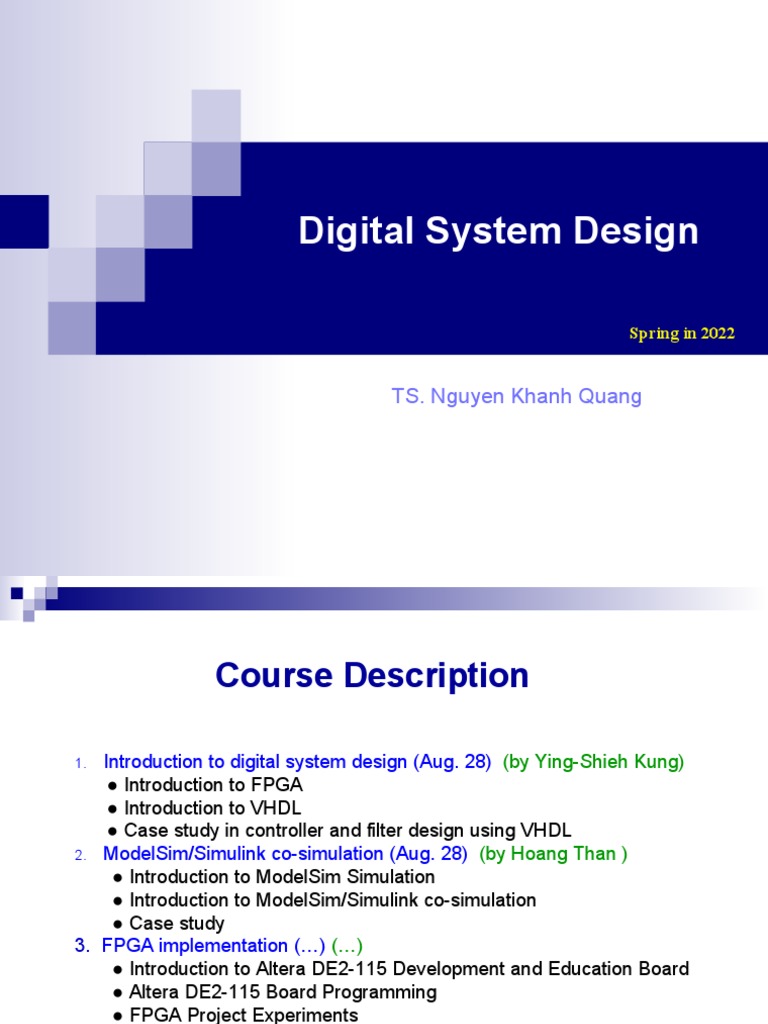 Digital System Design: TS. Nguyen Khanh Quang | PDF