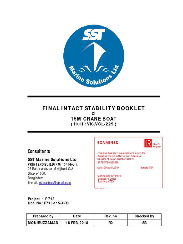P718-115-X-R0 Final Intact Stability Booklet (Exam) - KSBL229 | PDF ...