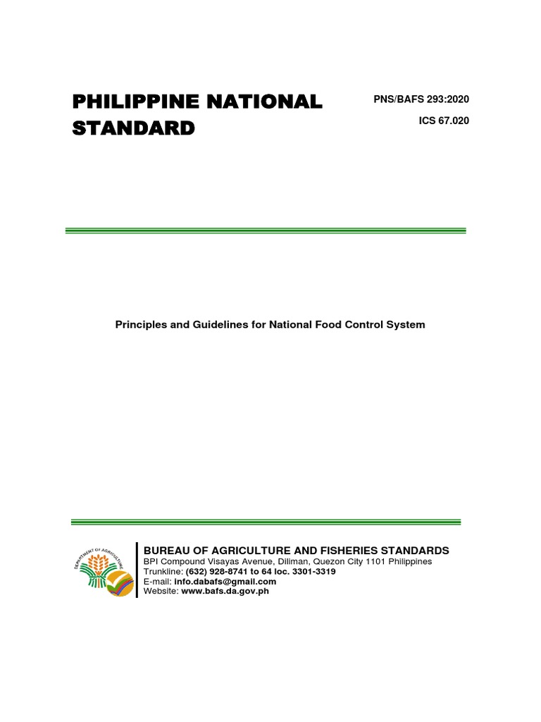 PNS 293 National Food Control System | PDF | Regulatory Compliance ...
