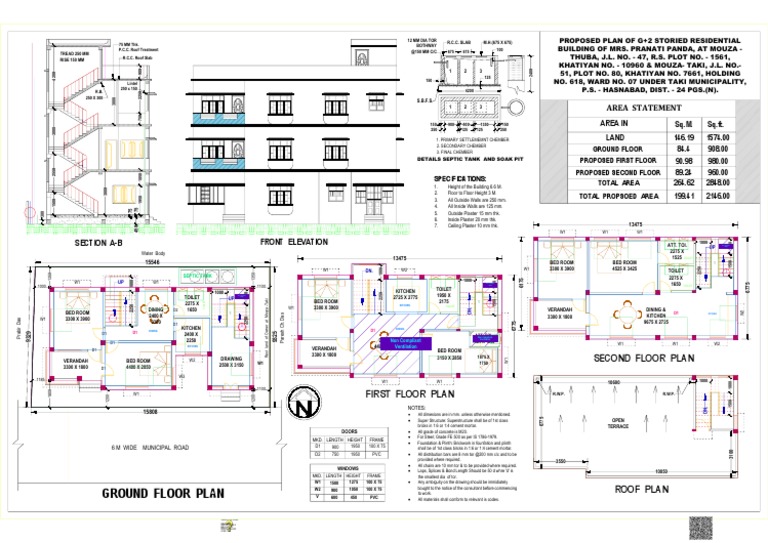 G+2 Residential Building Plan | PDF | Building Engineering | Cultural ...