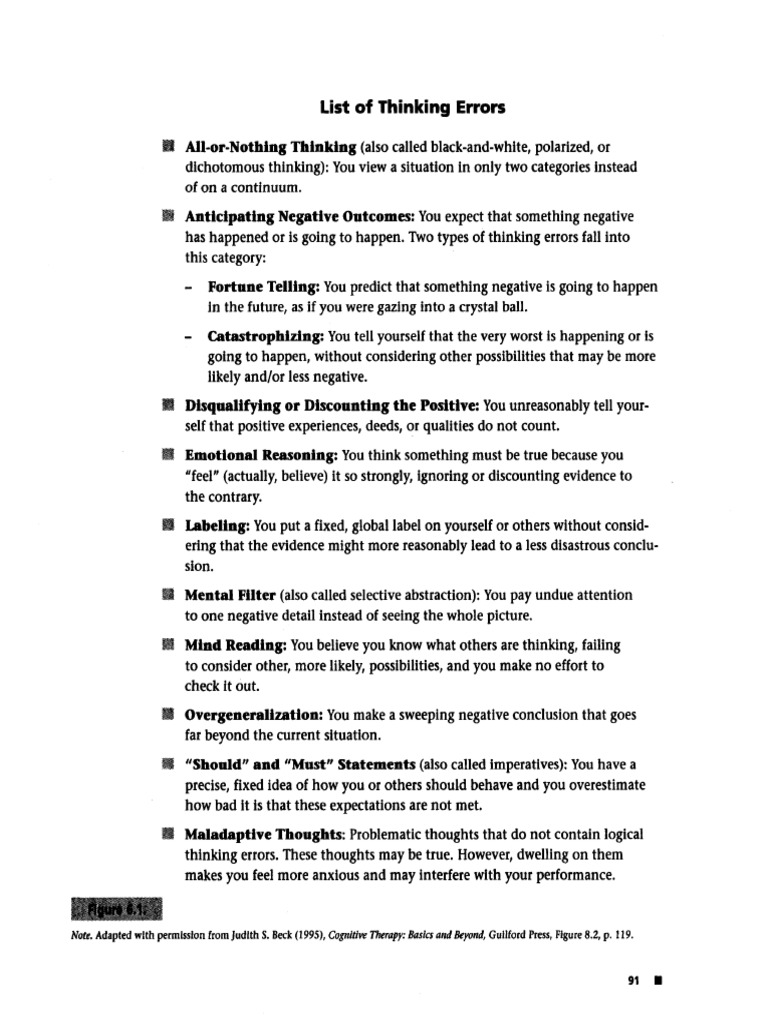 Thinking Errors | PDF