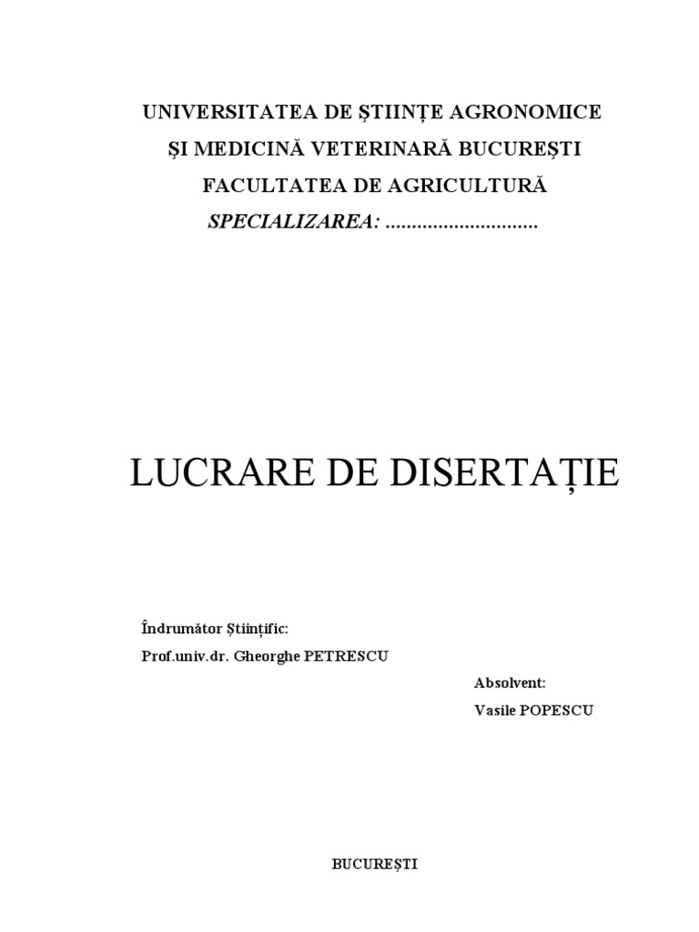Model Lucrare Disertatie | PDF