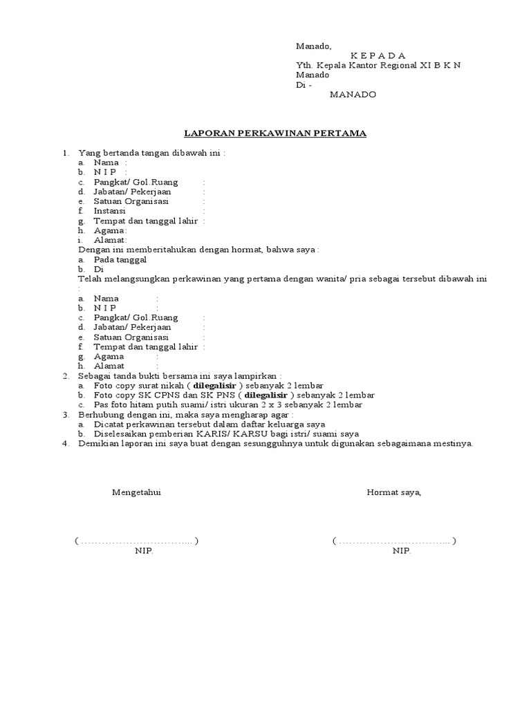 BLANGKO-Karpeg-Karis-Karsu-Lap - Perkawinan-Daftar Keluarga | PDF