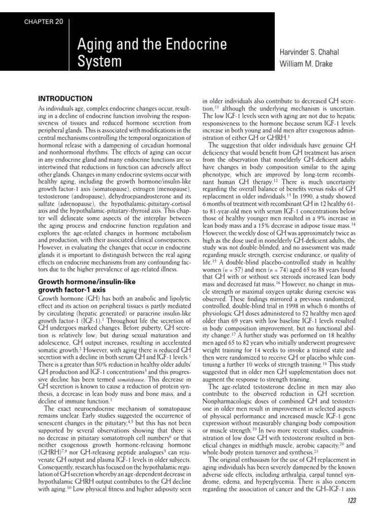 Aging and The Endocrine System | PDF | Hormone Replacement Therapy ...