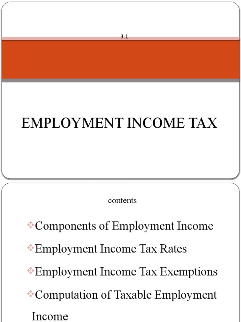 Employment Income Tax | PDF | Employment | Taxes