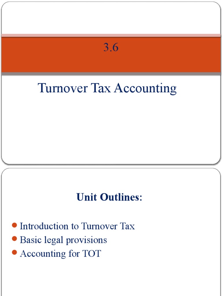 Turnover Tax Accounting | PDF | Finance & Money Management