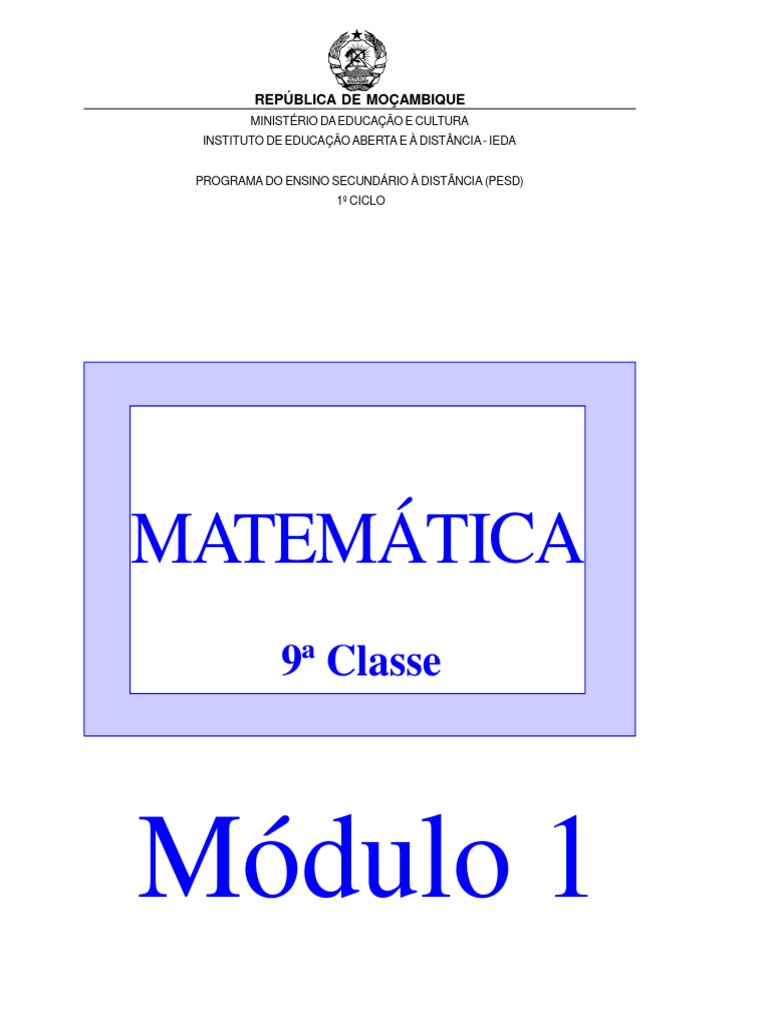 Módulo de Matemática 9 Classe | PDF | Números | Número real