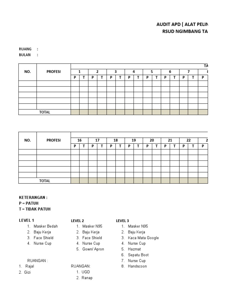 Form Audit Apd 2021 | PDF