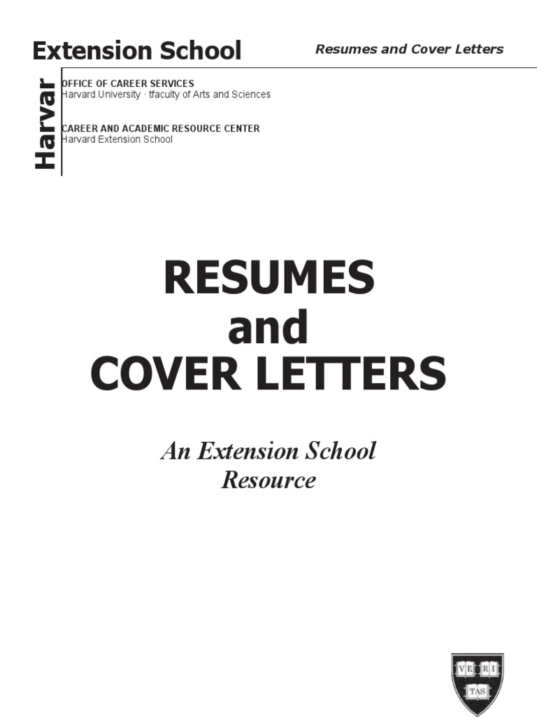 Resumes and Cover Letters: Extension School | PDF | Financial Analyst ...