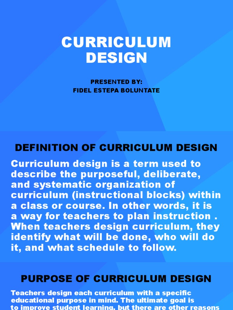 Curriculum Design | PDF | Curriculum | Teachers