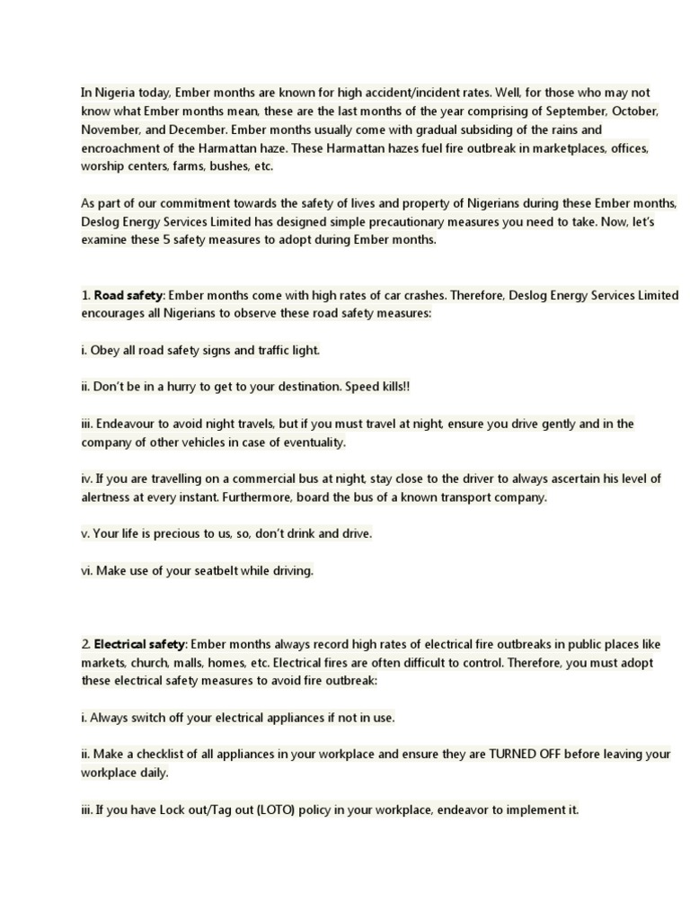 New Security and Safety Tips For The Yuletide Season | PDF | Traffic ...