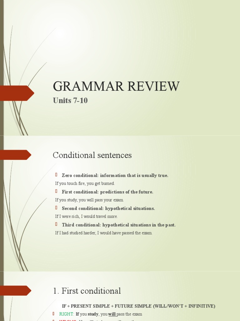 Grammar Review: Conditionals & More | PDF | Verb | Linguistics