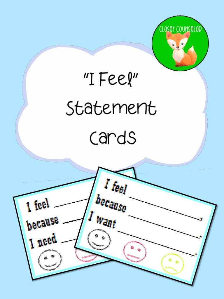 "I Feel" Statement Cards | PDF