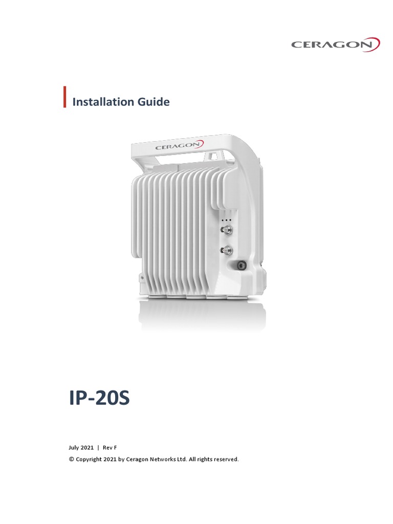 Ceragon IP-20S Installation Guide Rev F | PDF | Electrostatic Discharge | Computer Network