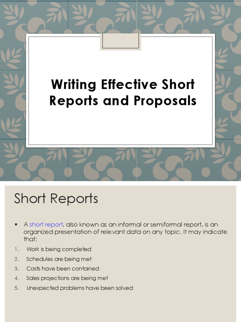 Writing Effective Short Reports and Proposals | Download Free PDF ...