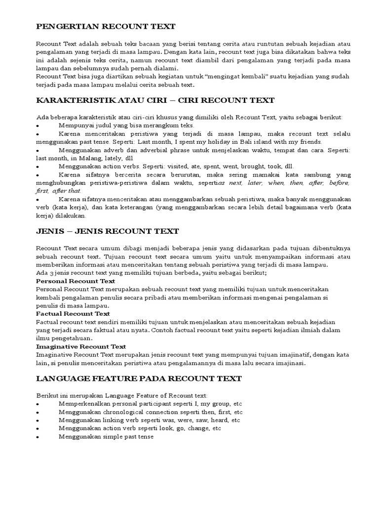 Understanding Recount Text: A Guide to Its Characteristics, Types and ...